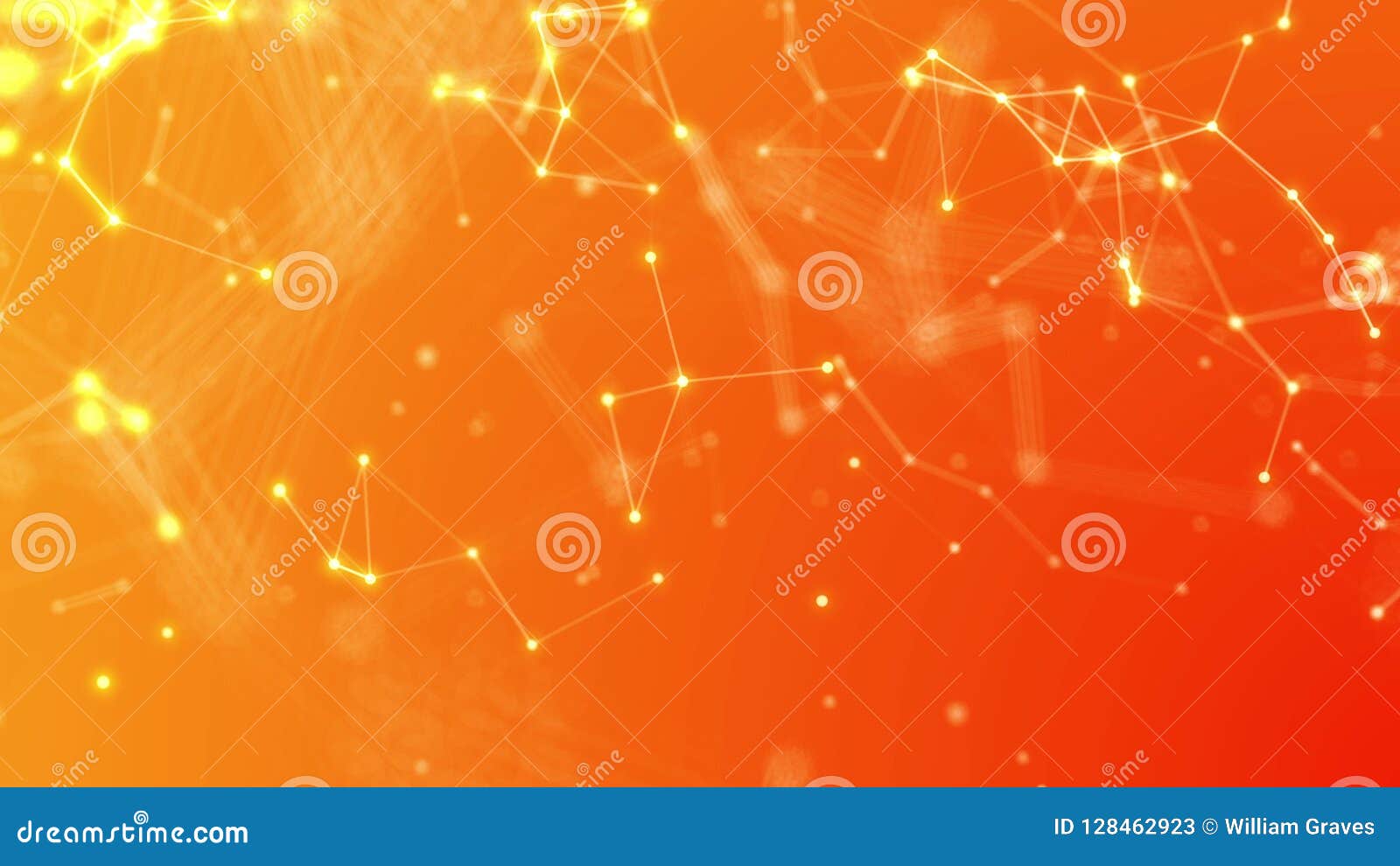Abstract Orange Plexus Lines and Nodes High Tech Looping Background for Science, Networking ...