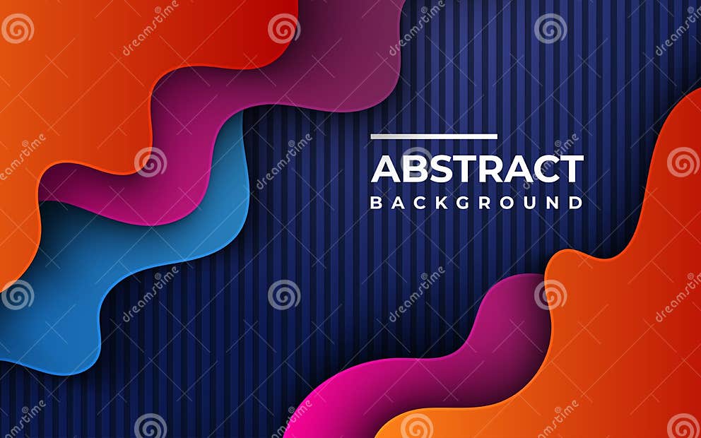 Abstract Orange, Purple, Blue Gradient Wavy Overlap Layers with Modern Texture Background. Stock ...