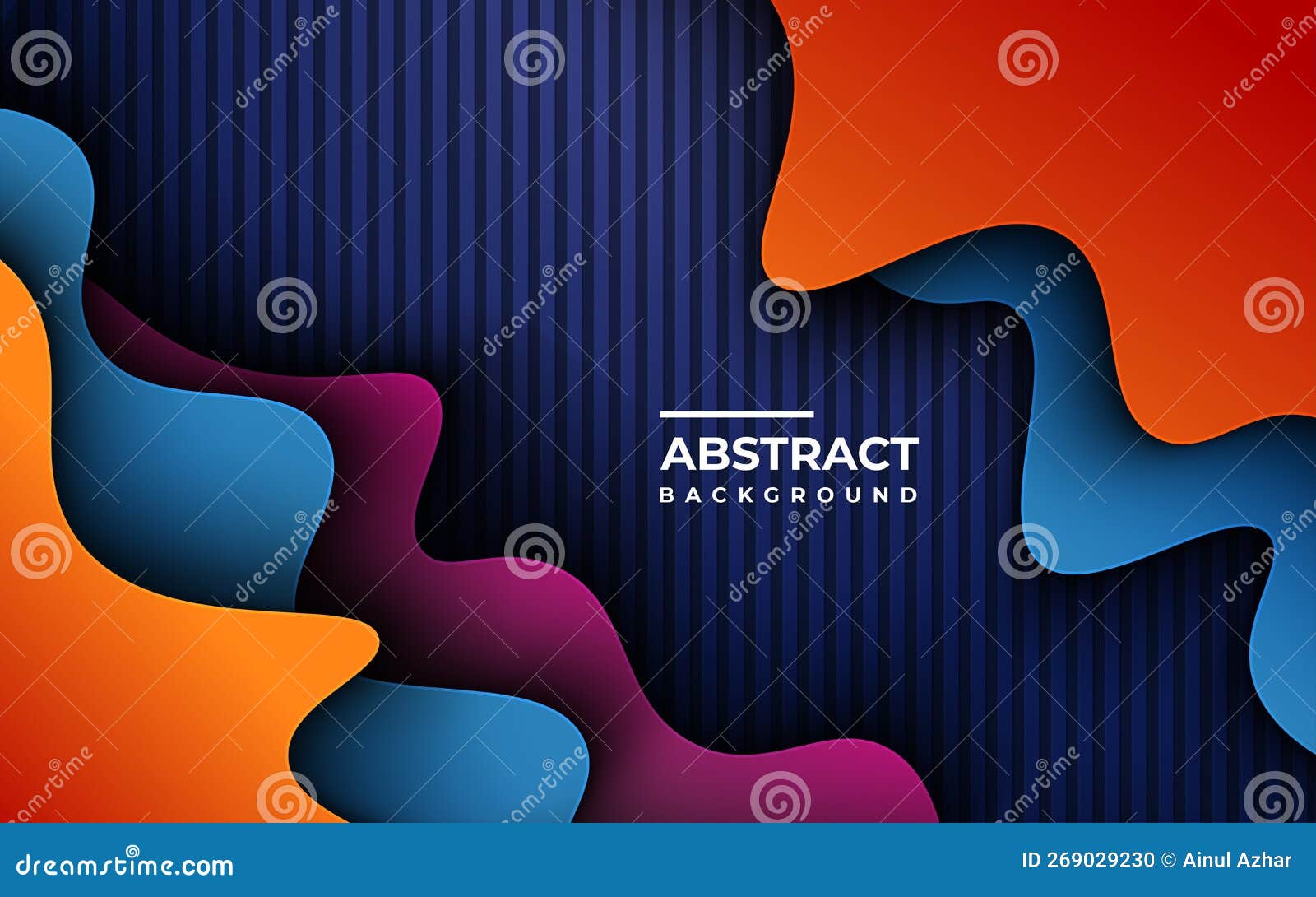 Abstract Orange, Purple, Blue Gradient Wavy Overlap Layers with Modern ...
