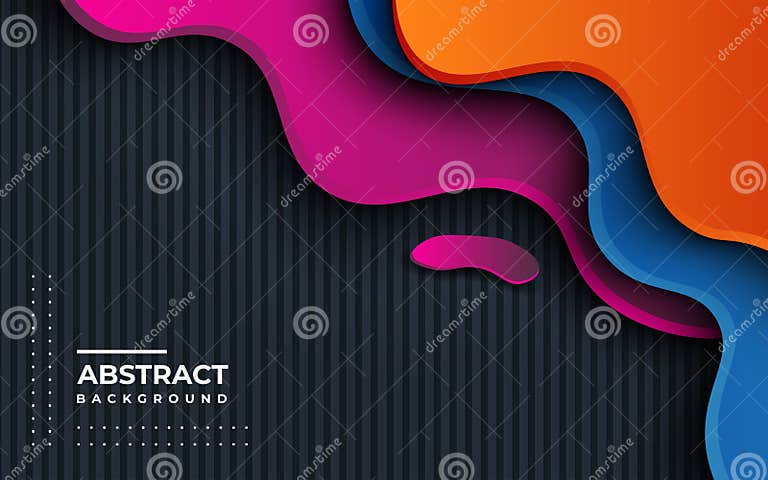 Abstract Orange, Purple, Blue Gradient Wavy Overlap Layers with Modern Texture Background. Stock ...