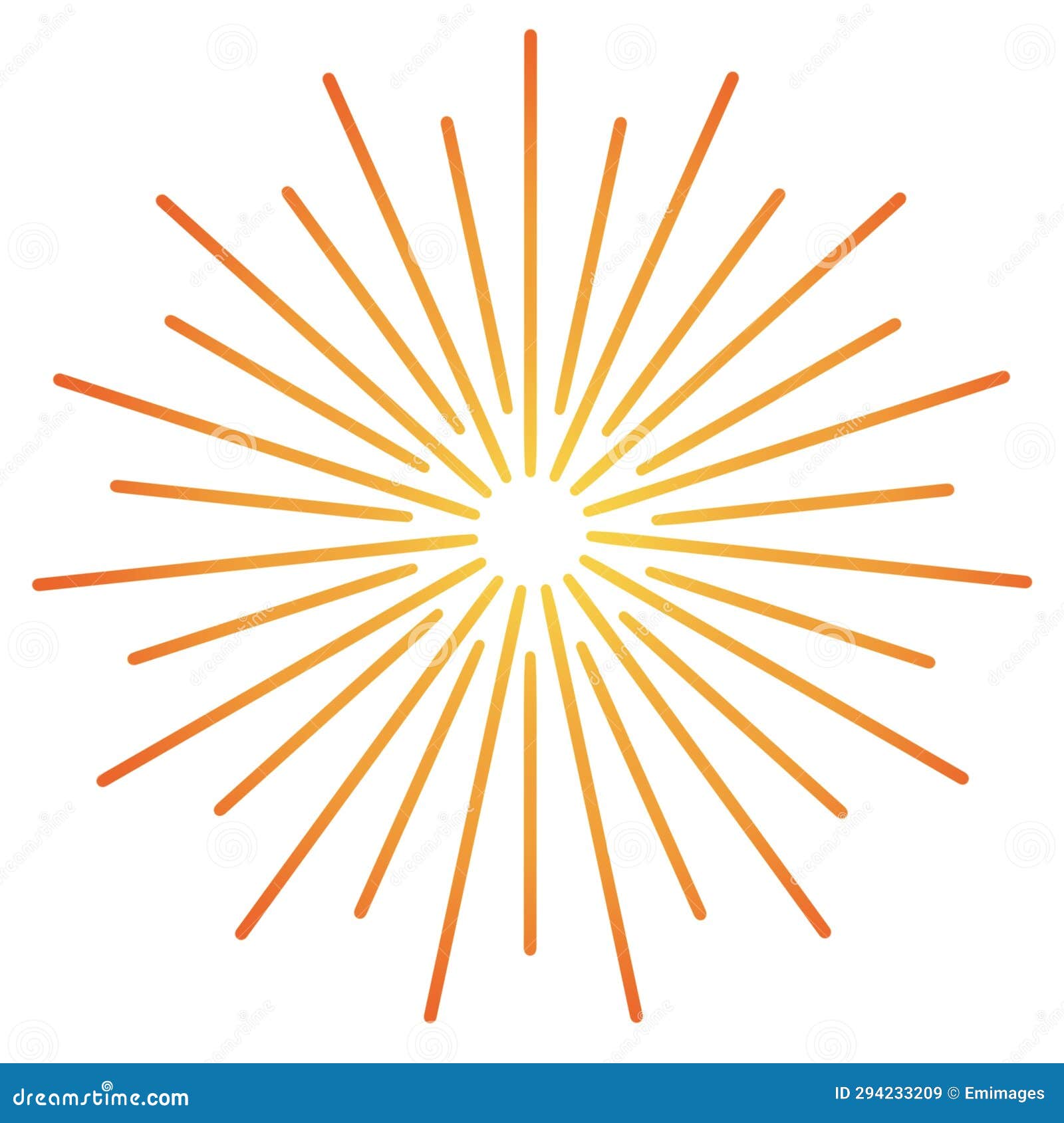 Abstract Orange Rays Design on White Background Stock Illustration ...