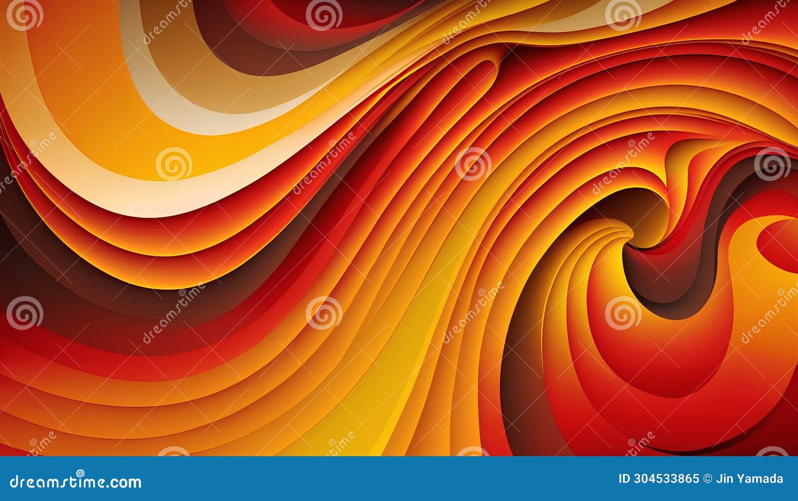 Abstract Orange and Red Background with Smooth Curved Lines. Vector ...