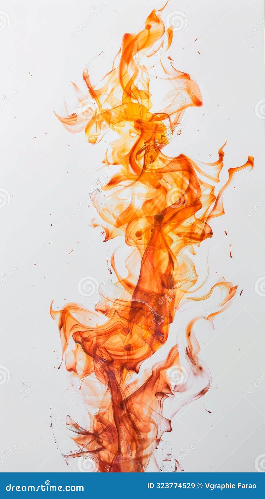 Abstract Orange and Red Smoke on White Background, Artistic Concept ...