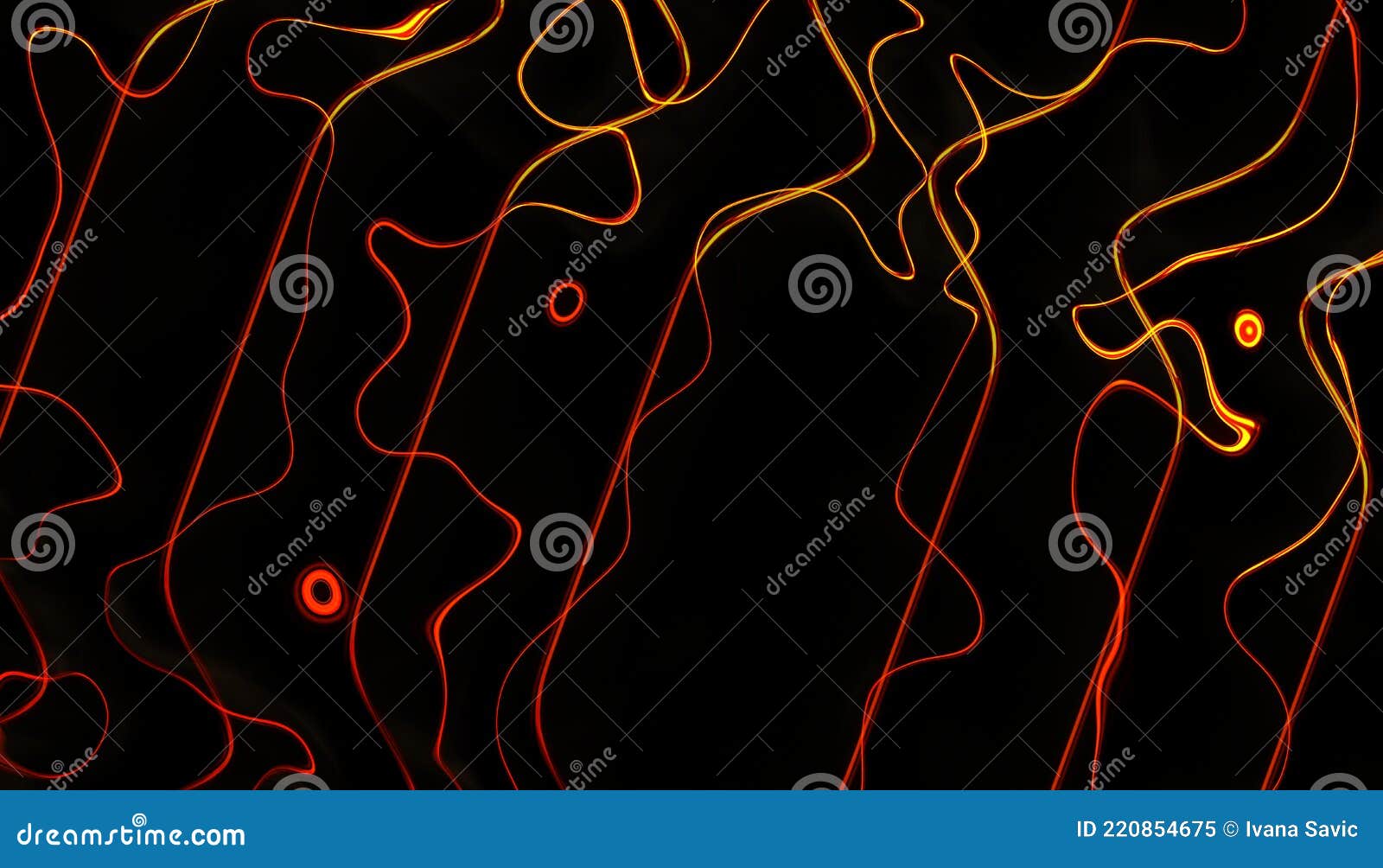 Abstract Orange Red Vertical Wavy Lines and Surreal Shapes Stock ...