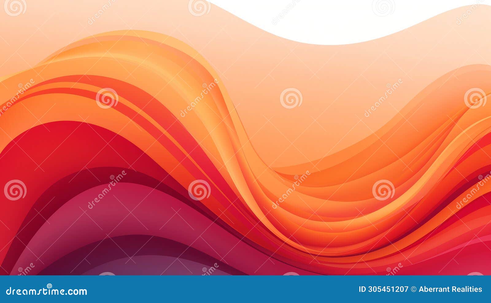 Abstract Orange and Red Waves on a White Background Stock Illustration ...
