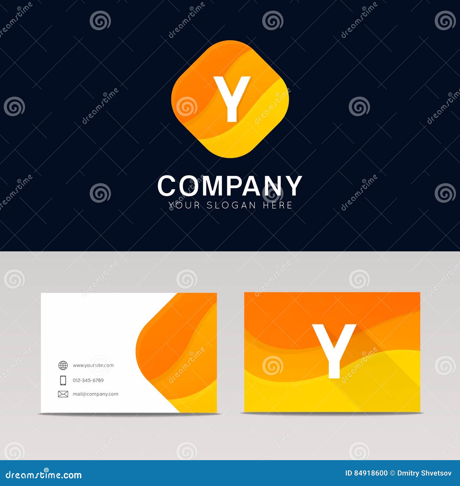 Abstract Orange Rhombus Shape Y Icon Letter Logo Element Vector Stock ...