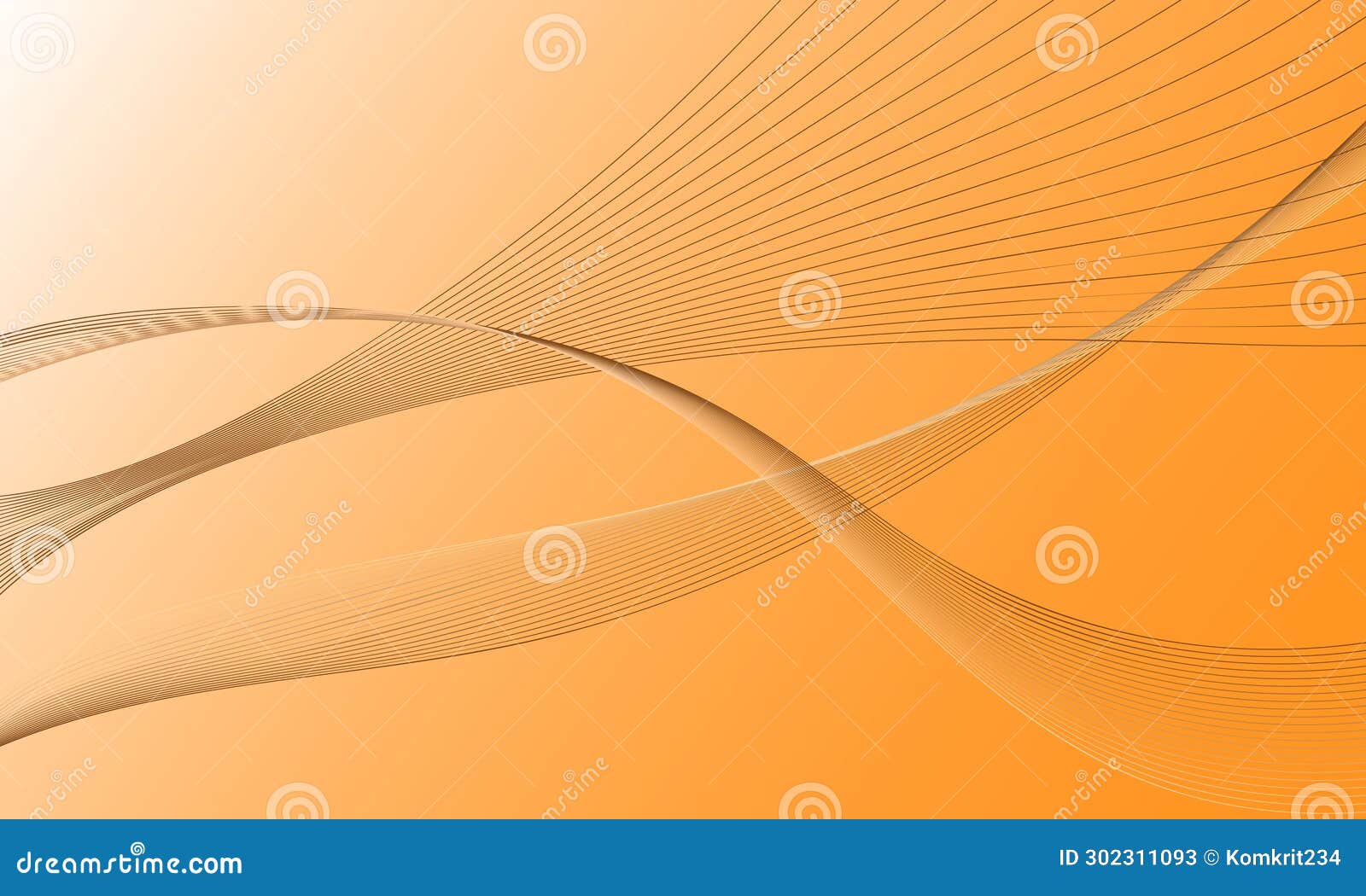Abstract Orange with Smooth Lines Wave Curves on Gradient Background ...