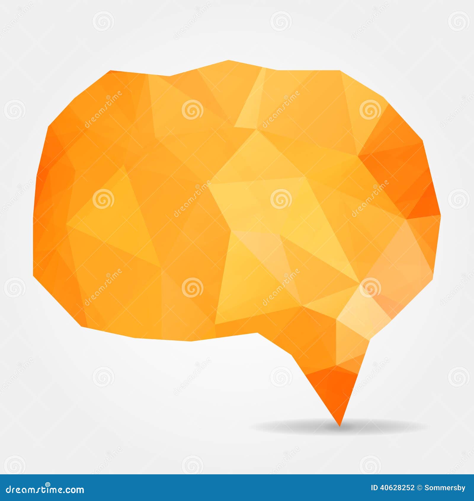 Abstract Orange Speech Bubble with Triangular Polygons Stock Vector ...
