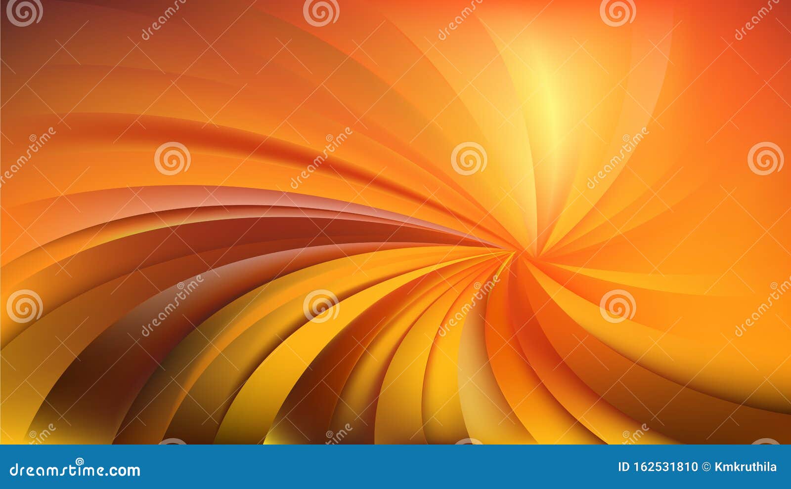 Abstract Orange Spiral Rays Background Vector Art Stock Vector ...
