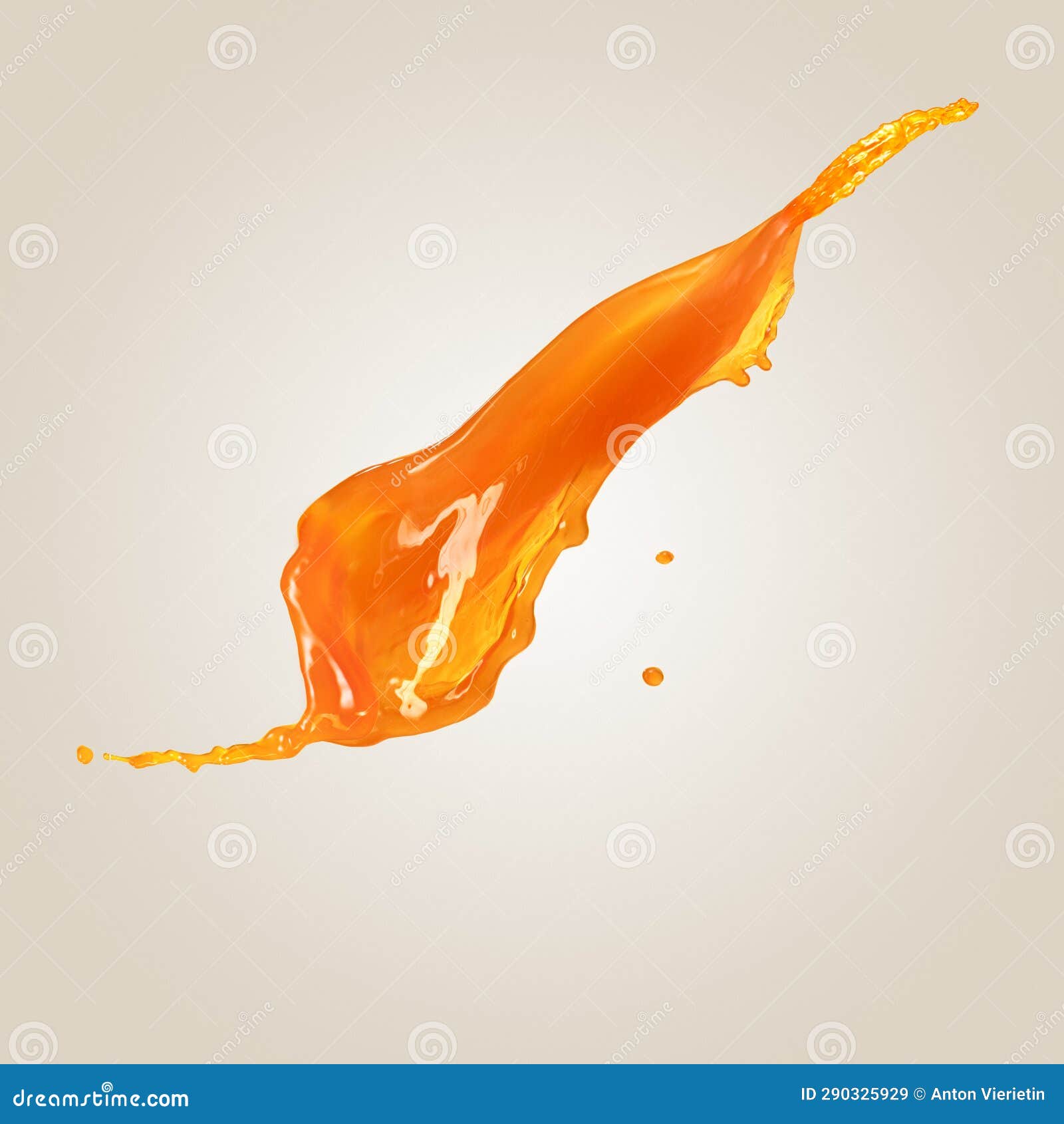 Abstract Orange Splash, Wave with Dropps and Blobs. Levitating Colored ...