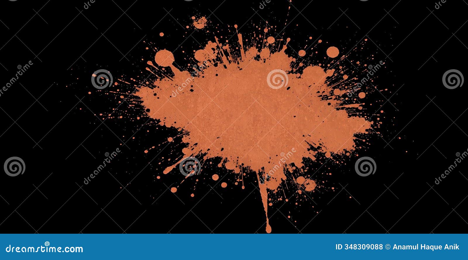 Abstract Orange Splatter on Black Background Stock Illustration ...