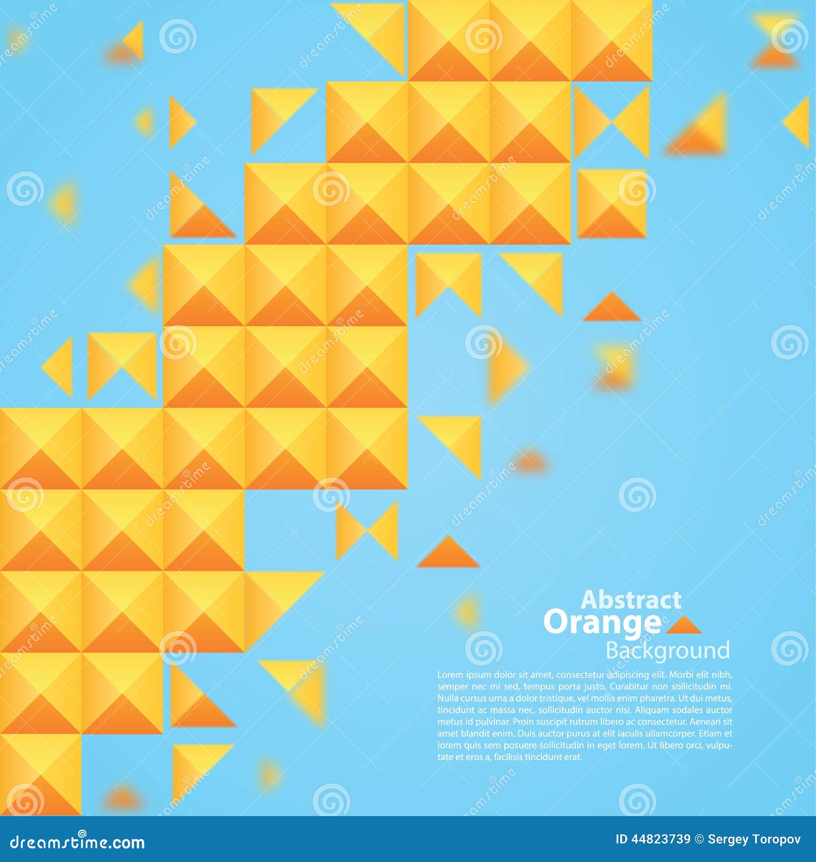 Abstract Orange Square on a Blue Background Stock Vector - Illustration ...