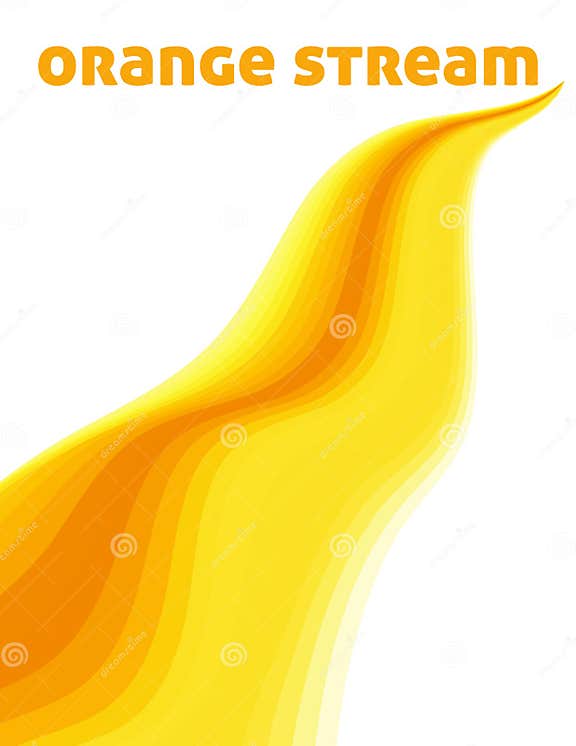 Abstract Orange Stream on White Background. Vector Graphics Stock ...