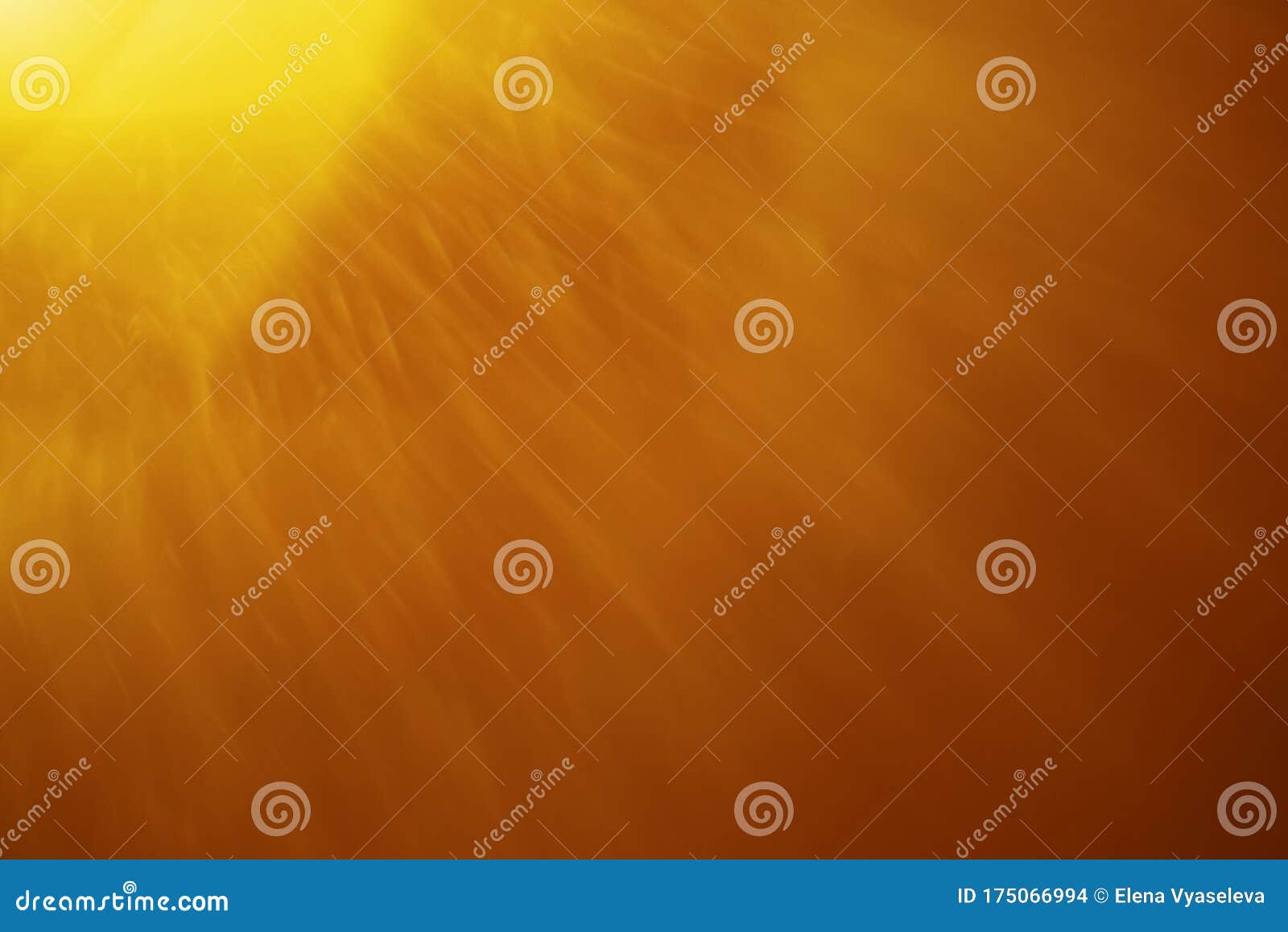 Abstract Orange Sun with Ray Lines of Light and Shadows on the Surface ...