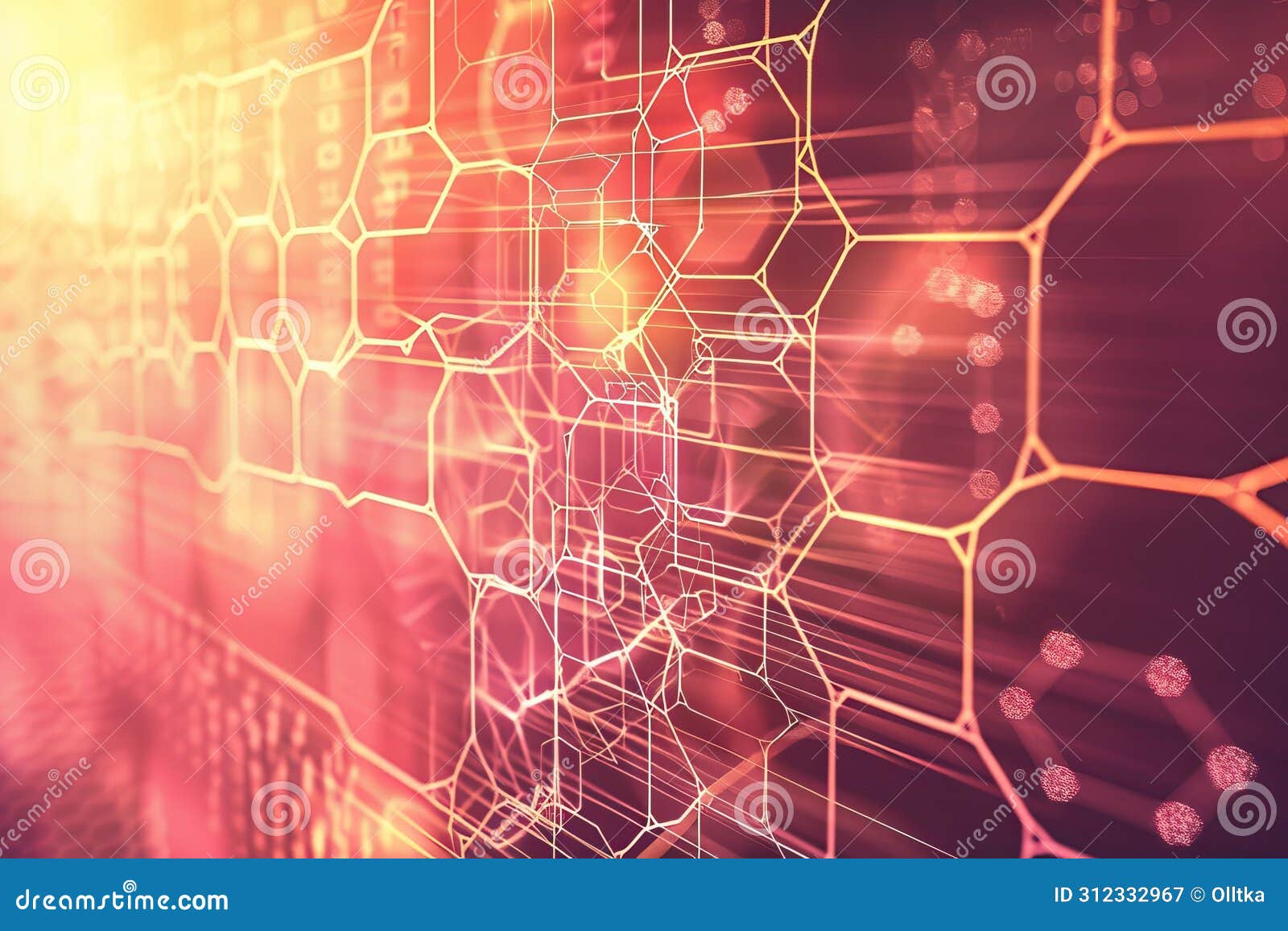 Abstract Orange Technology Hexagonal Background Stock Image - Image of ...