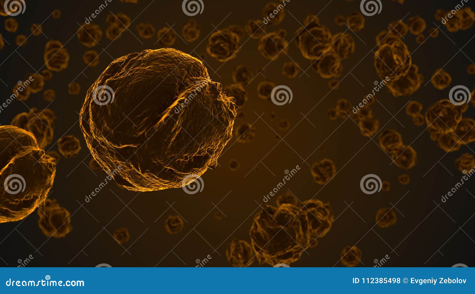 Abstract Orange Virus Cells Under Microscope Stock Illustration ...