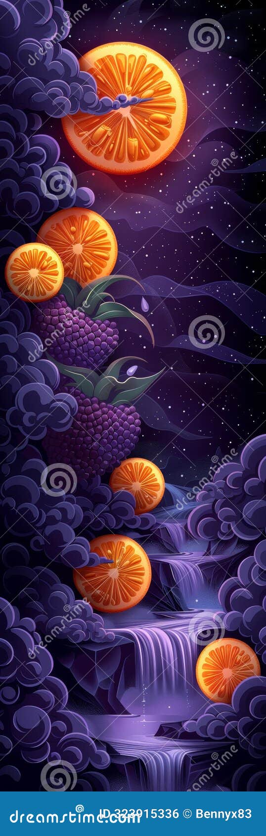 Abstract Orange and Waterfall Stock Illustration - Illustration of ...