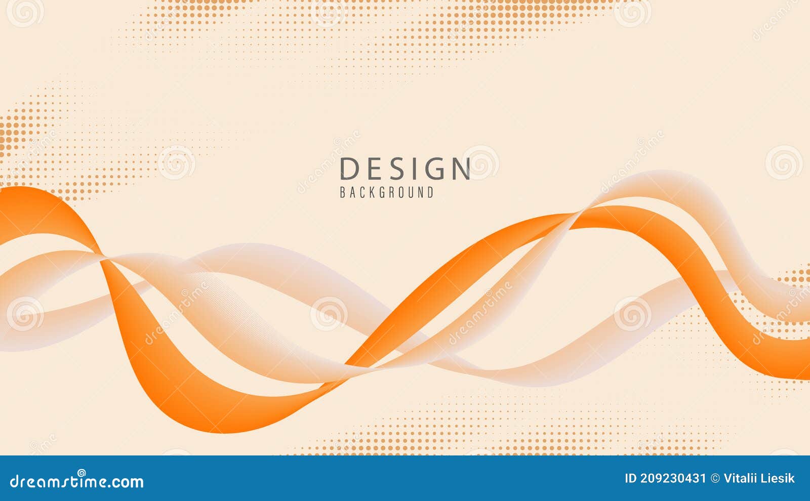 Abstract Orange Wave Vector. Curve Flow Orange Motion Illustration ...