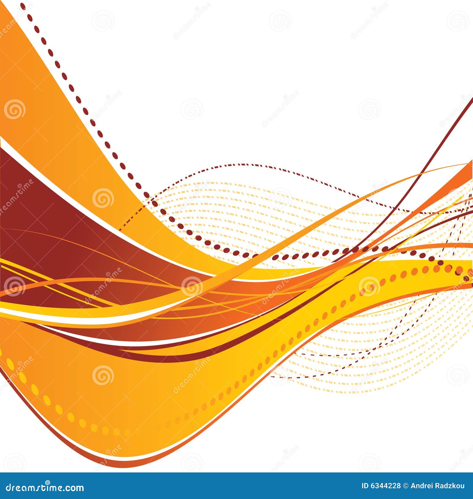 Abstract orange waves stock vector. Illustration of curve - 6344228