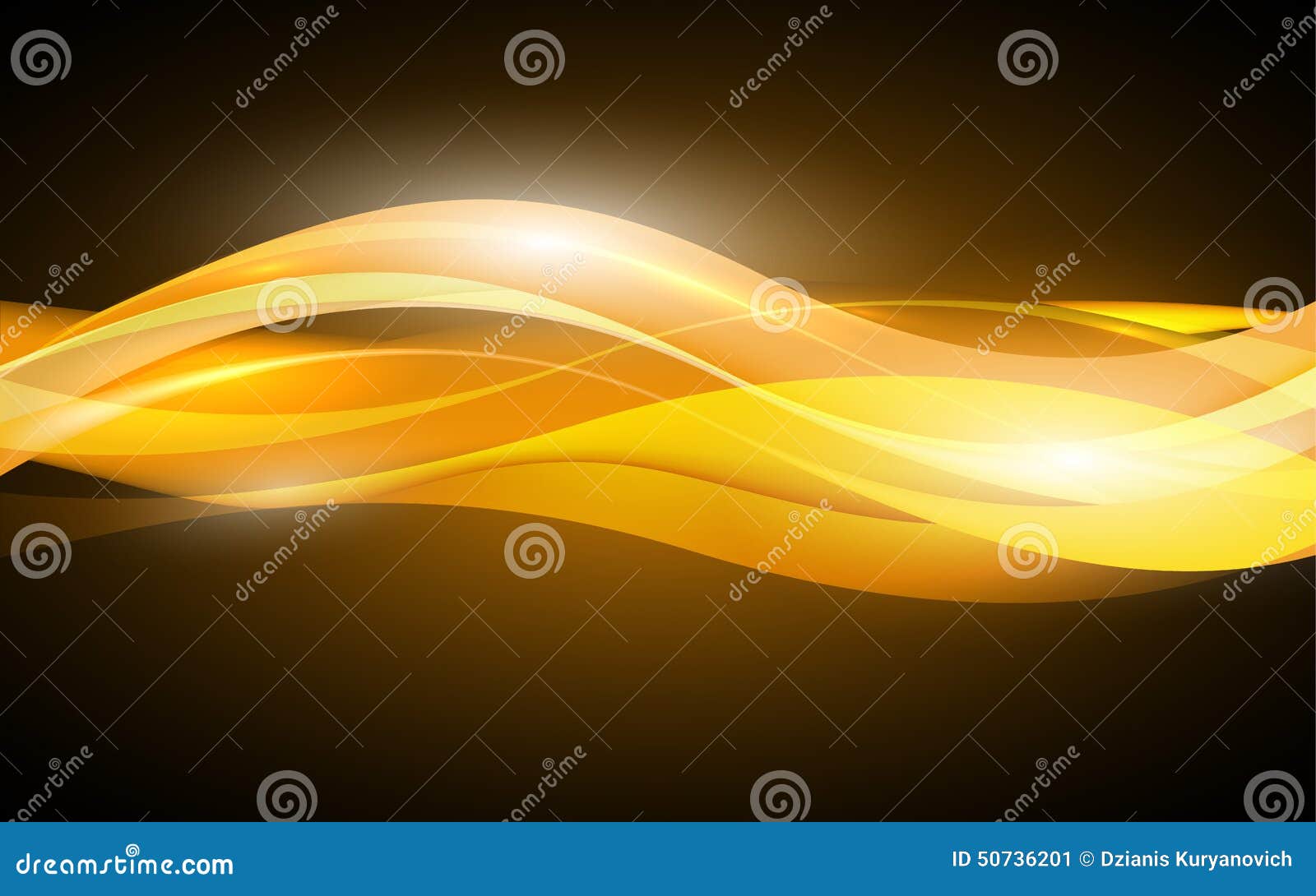 Abstract Orange Waves - Data Stream Concept. Vector Stock Vector ...