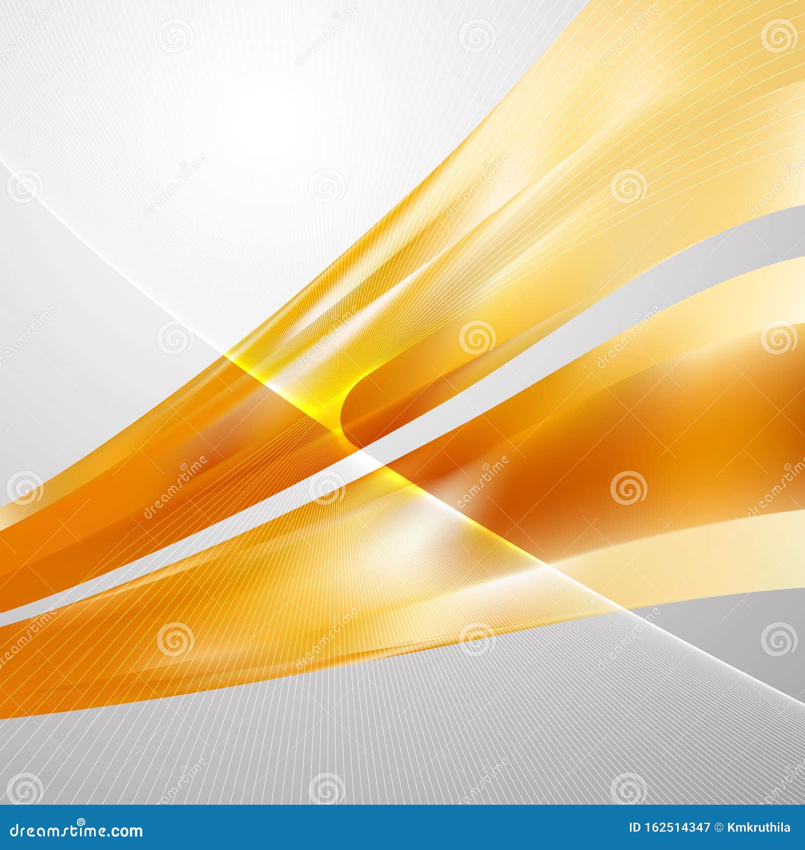 Abstract Orange Wavy Lines Background Template Stock Vector ...