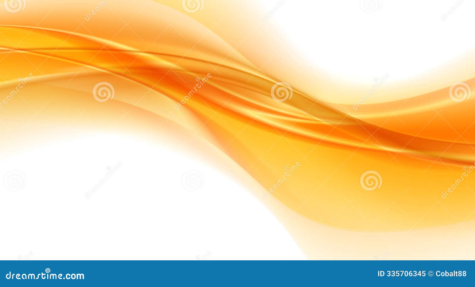 Abstract Orange White Background, Elegant Wavy 3D Illustration Stock ...