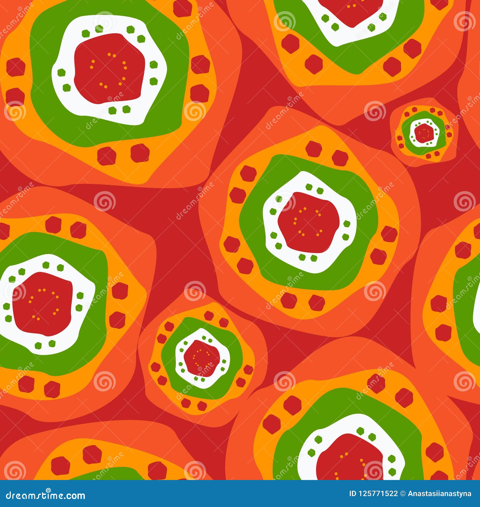 Ethnic Seamless Pattern with Abstract Circles Stock Vector ...