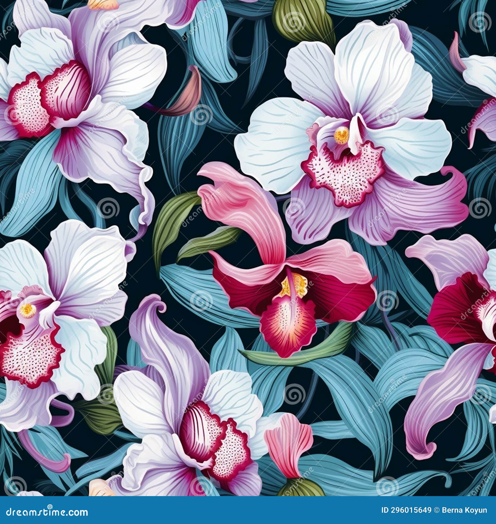 Abstract Orchid Pattern for Bus Stop Ad Stock Illustration ...