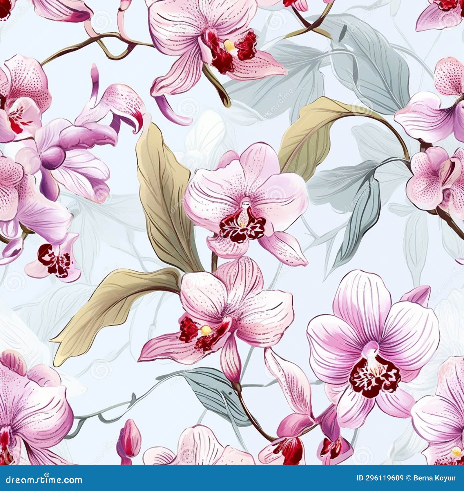 Abstract Orchid Pattern for Bus Stop Ad Stock Illustration ...