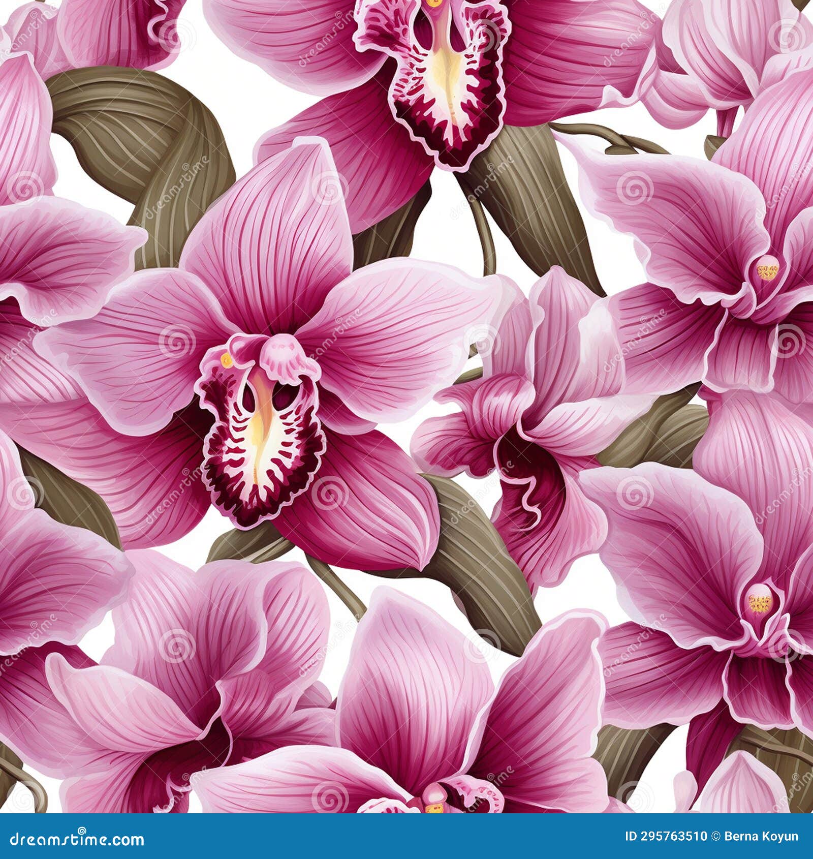 Abstract Orchid Pattern for Bus Stop Ad Stock Illustration ...