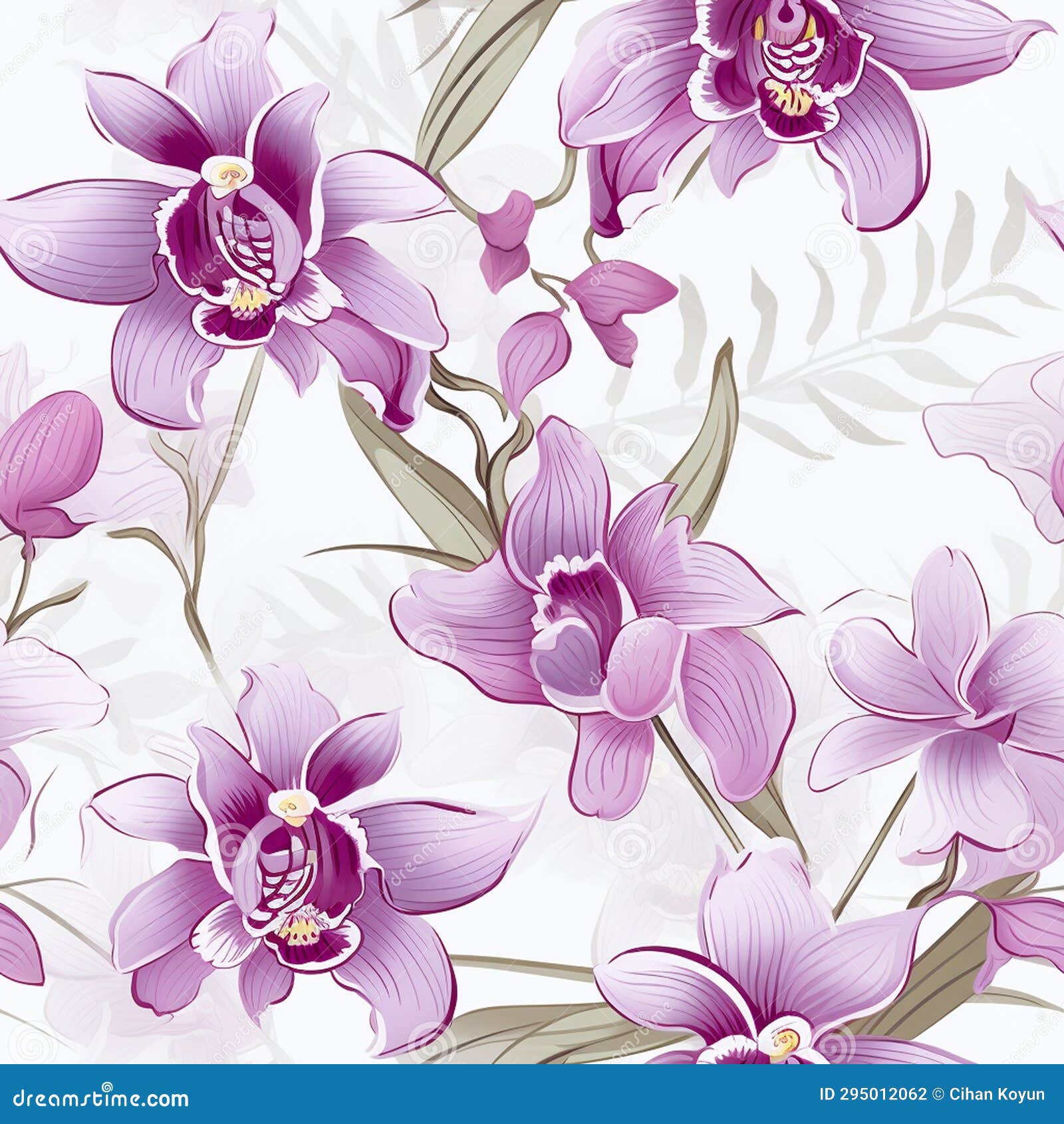 Abstract Orchid Pattern with Geometric Shapes Stock Illustration ...