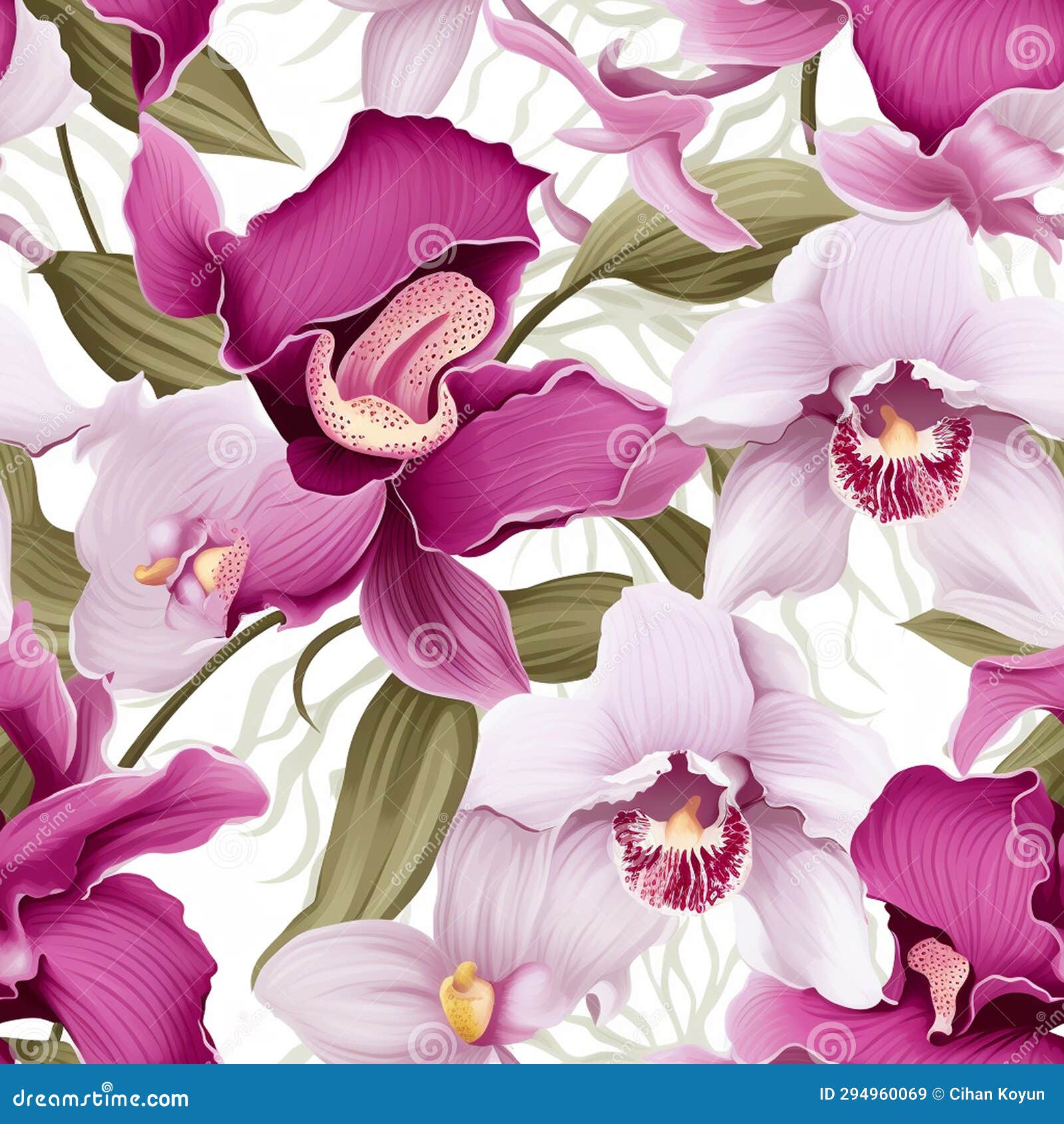 Abstract Orchid Pattern for Presentation Slide Stock Illustration ...