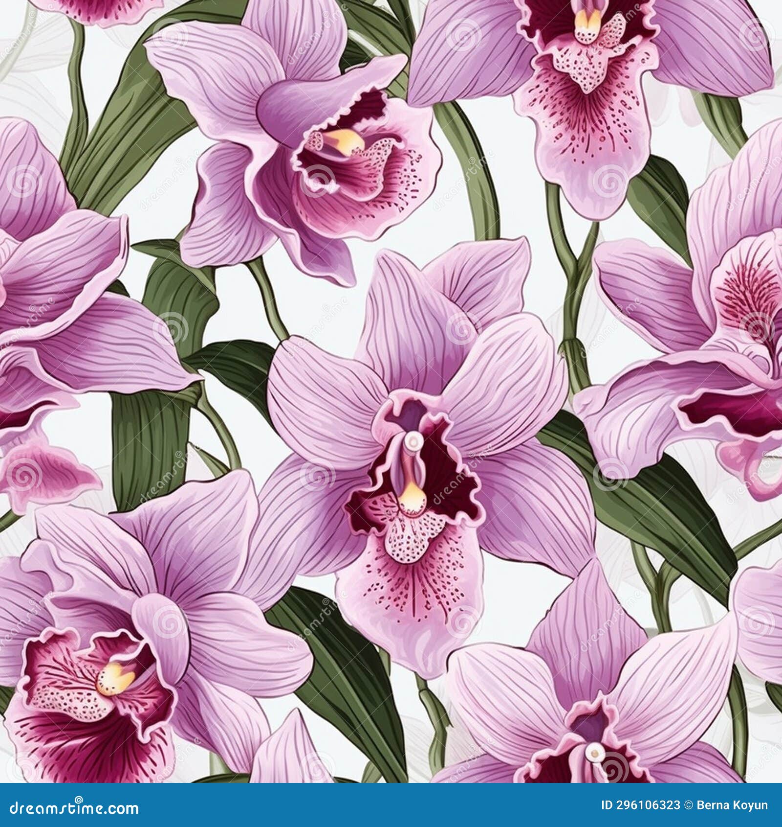 Abstract Orchid Pattern for Zentangle Design Stock Illustration ...