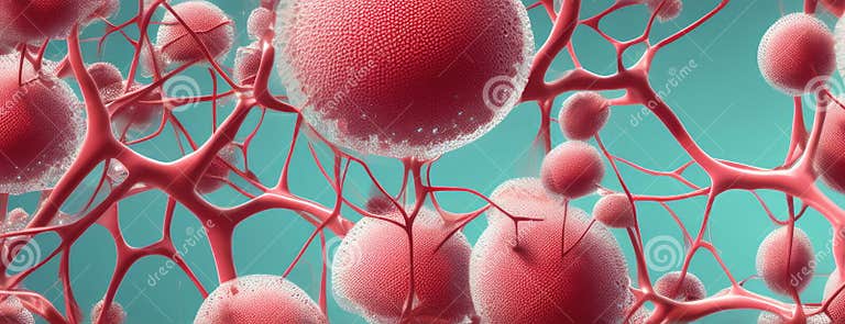 Abstract Organic Cell Structure with Textured Spheres and Network Stock ...