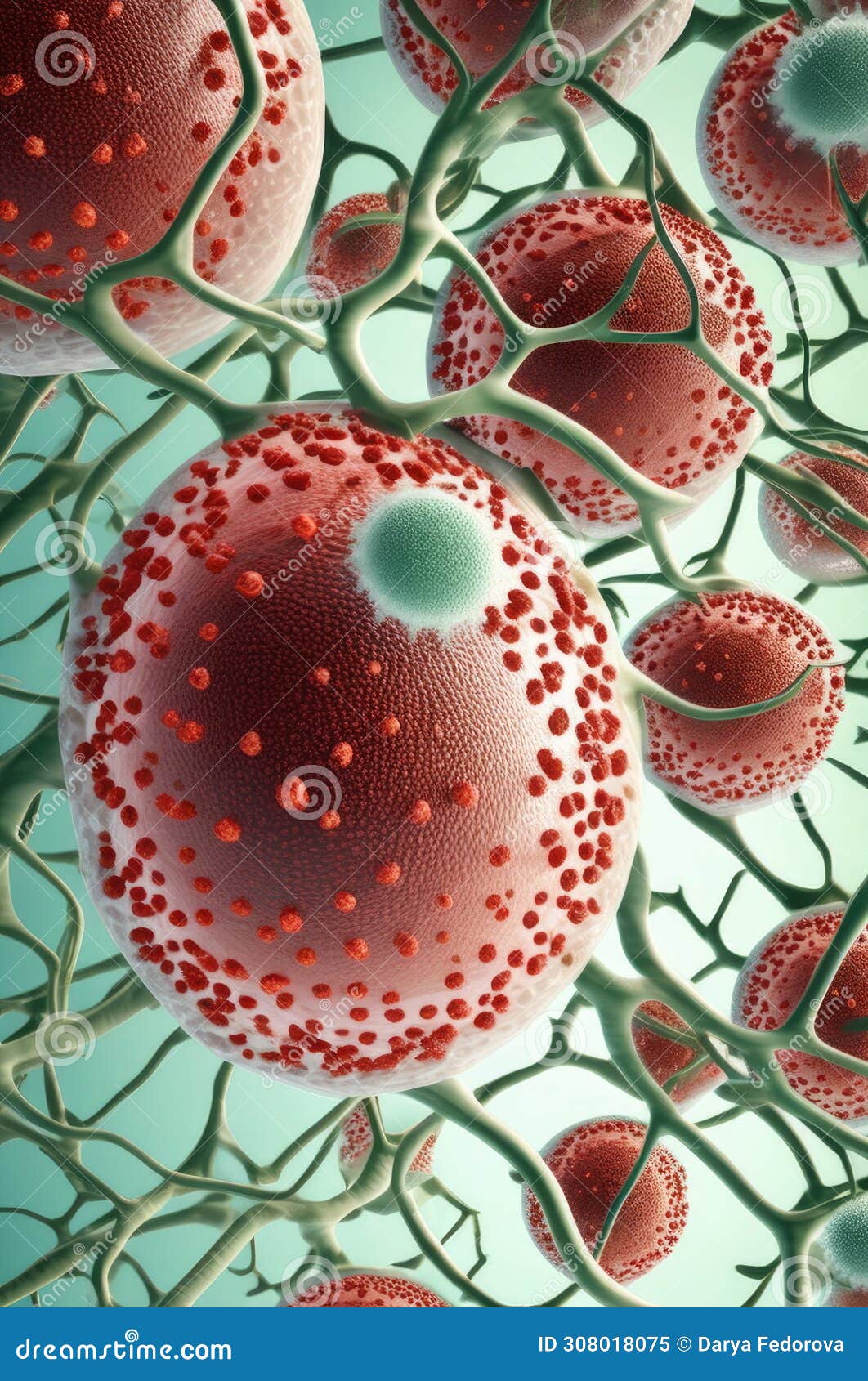 Abstract Organic Cell Structure with Textured Spheres and Network Stock ...