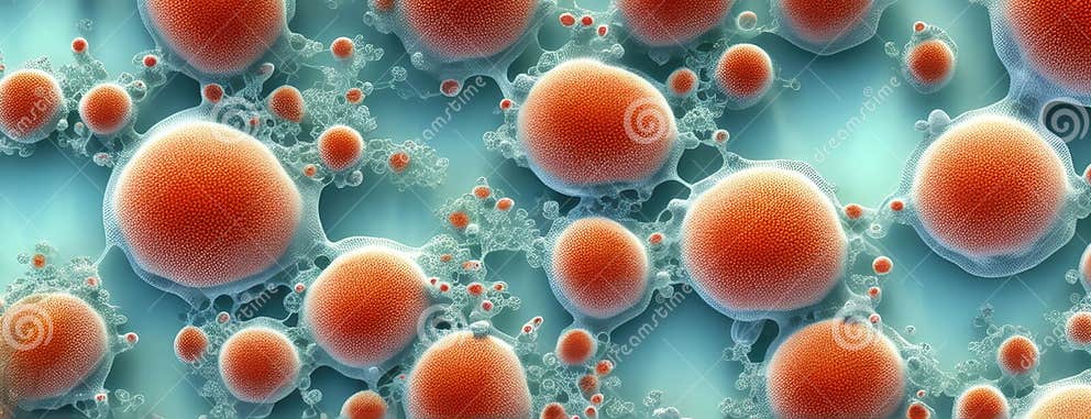 Abstract Organic Cell Structure with Textured Spheres and Network Stock ...