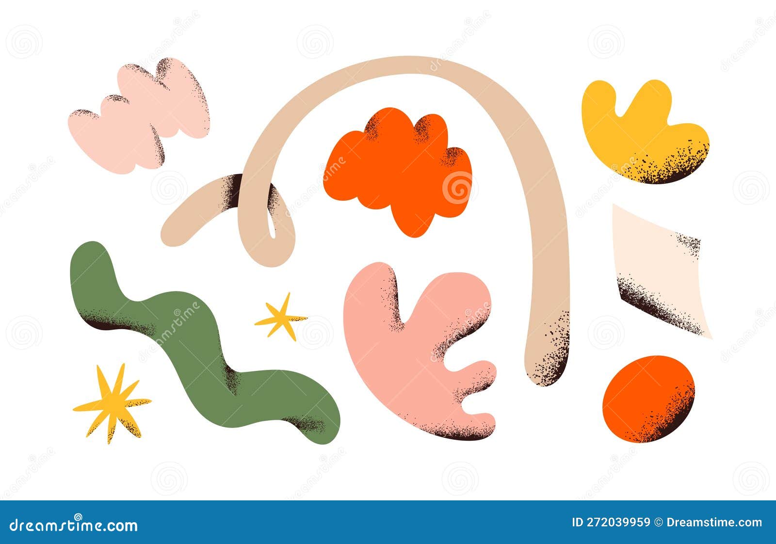 Abstract Organic Creative Shapes Set. Irregular Doodle Design Elements ...
