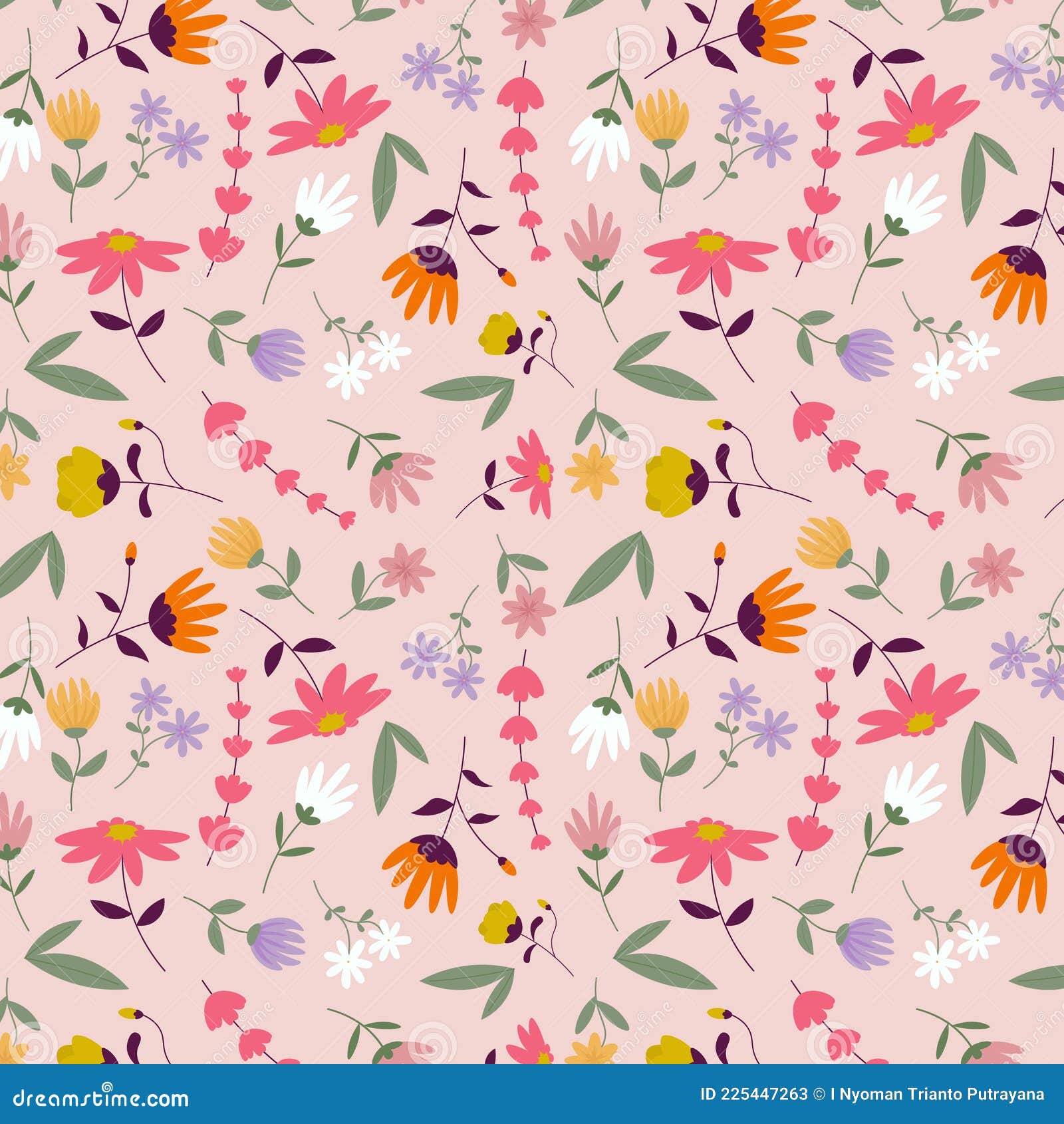 Abstract Organic Floral Pattern Background. Vector Stock Vector ...