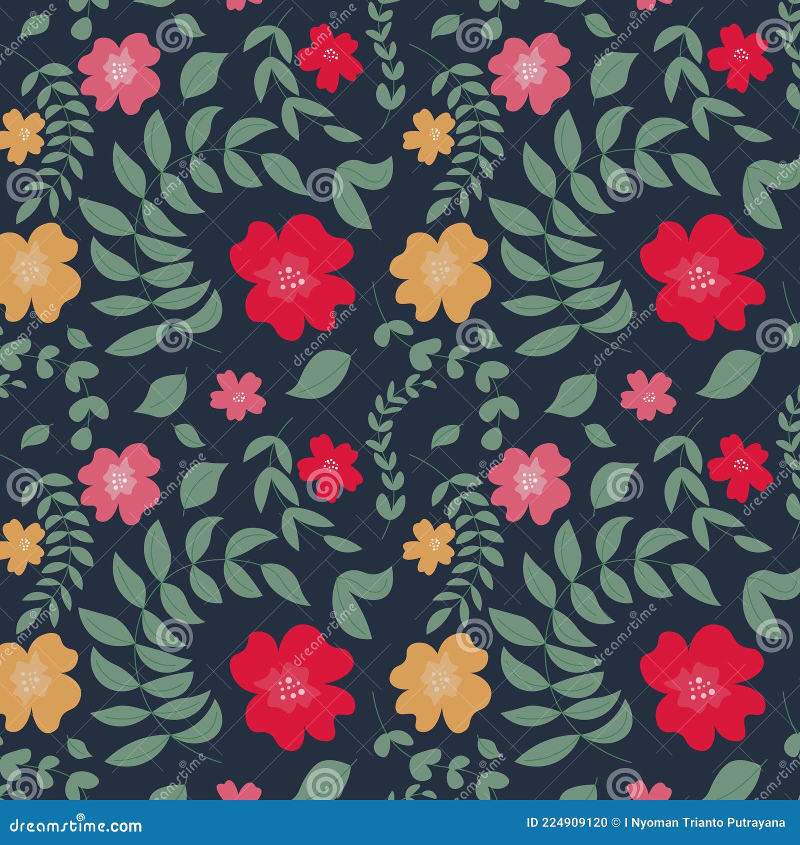 Abstract Organic Floral Pattern Background. Vector Stock Vector ...