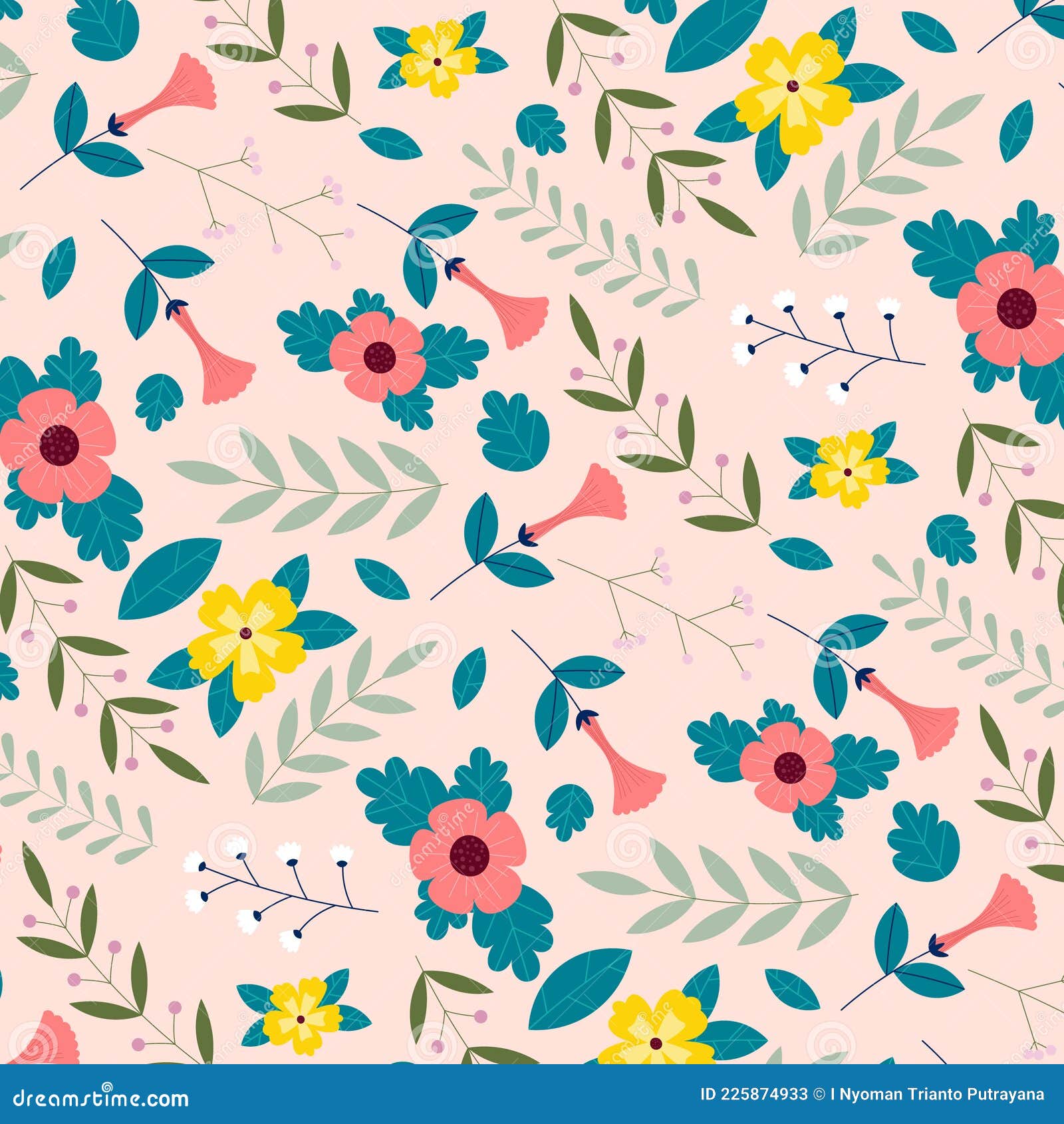 Abstract Organic Floral Pattern Background. Vector Stock Vector ...