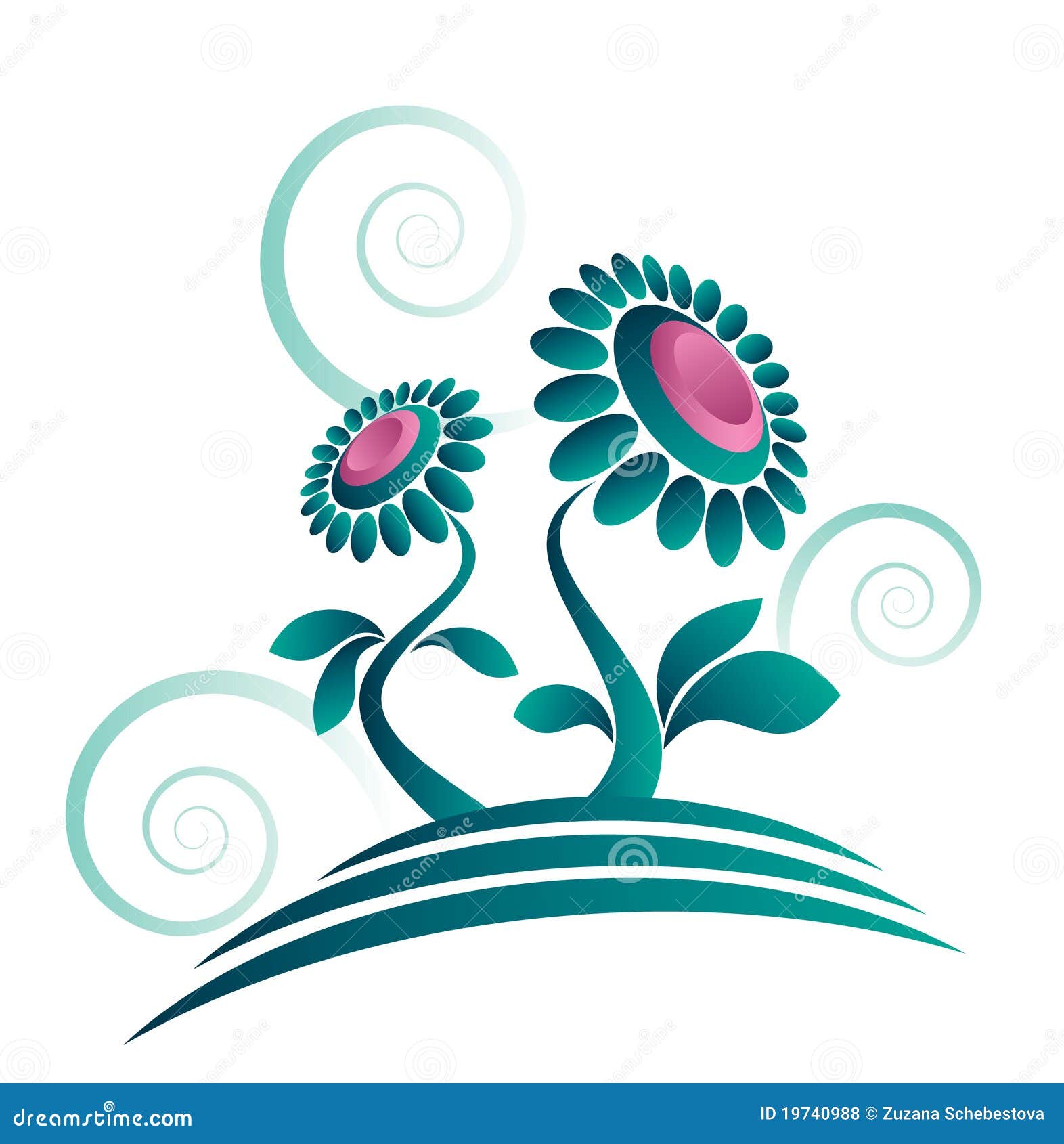 Abstract Organic Flower Design Stock Illustration - Illustration of ...