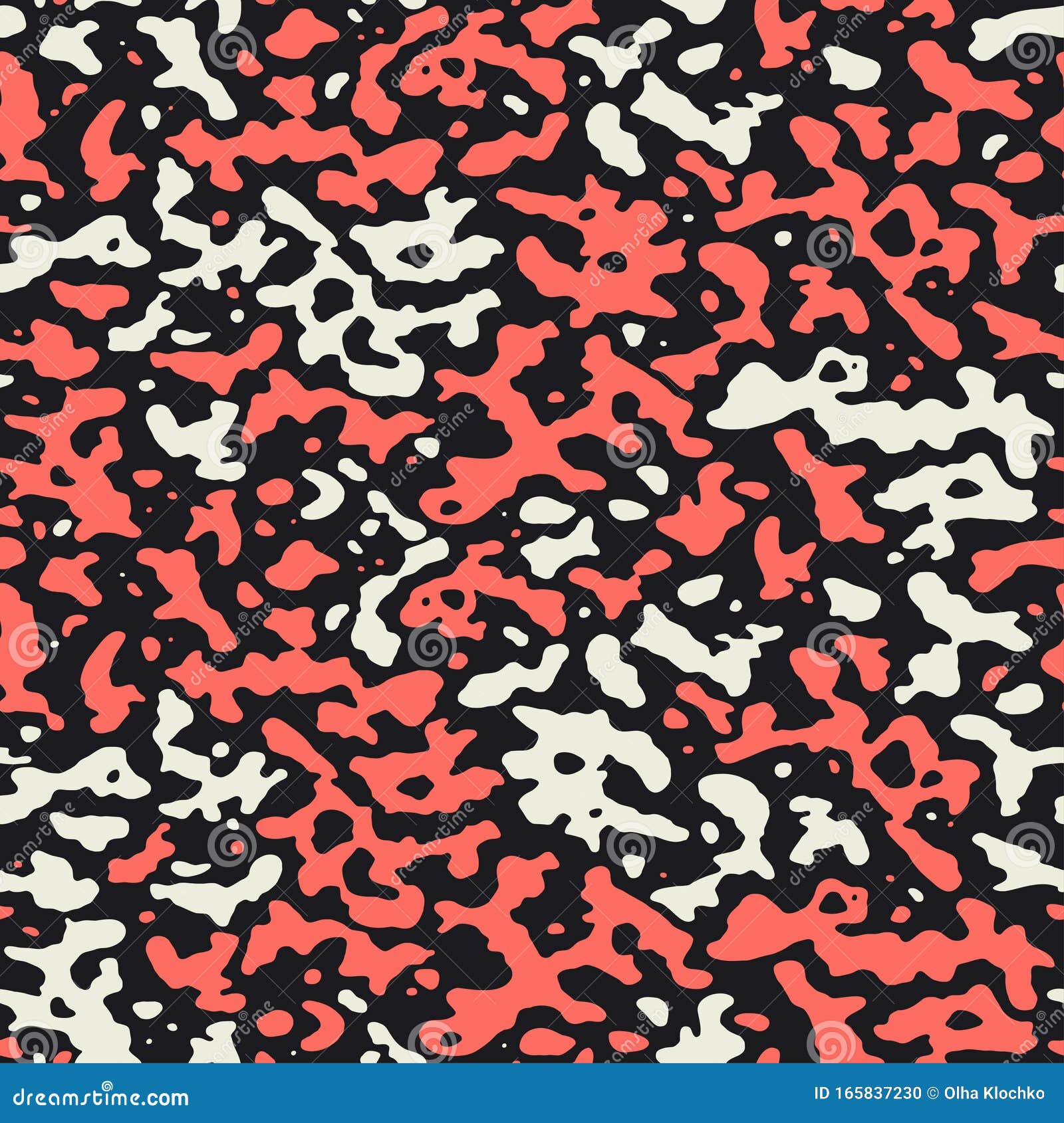 Abstract Organic Fluid Seamless Pattern. Irregular Diffusion Reaction ...