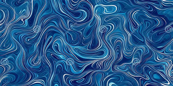 Abstract Organic Lines in Deep Blue, Creating a Flowing, Harmonious ...