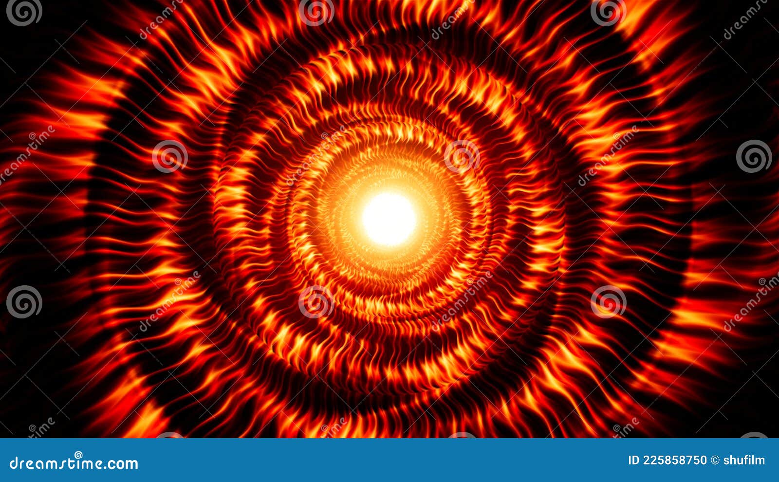 Abstract Organic Metal Spike Fire Tunnel Loop Stock Illustration ...