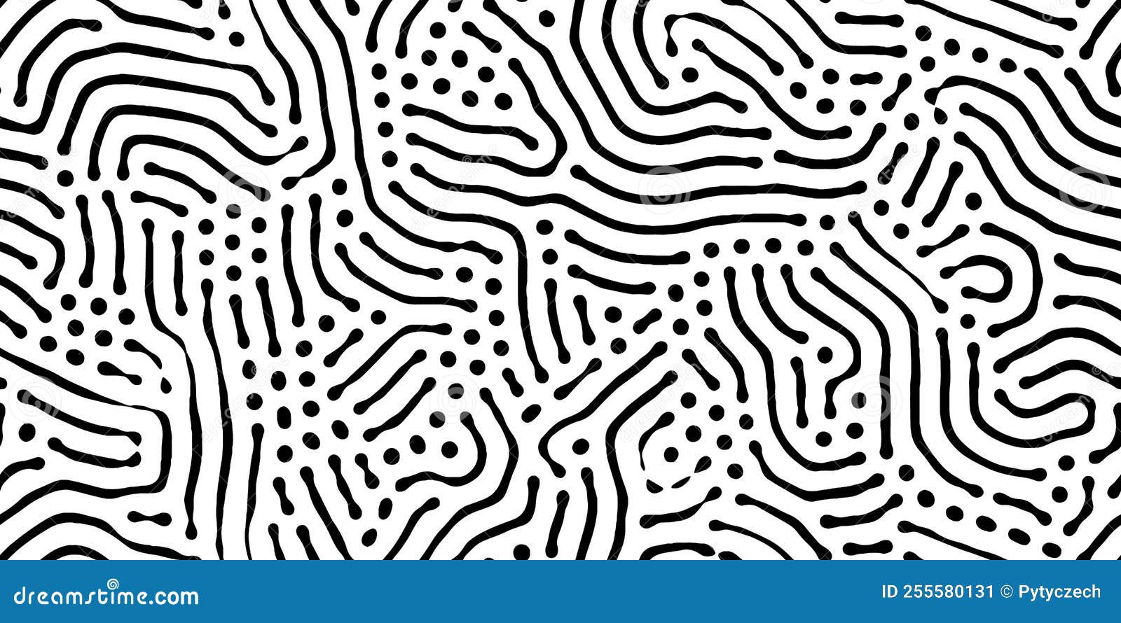 Abstract Organic Seamless Pattern in Black and White Stock Vector ...