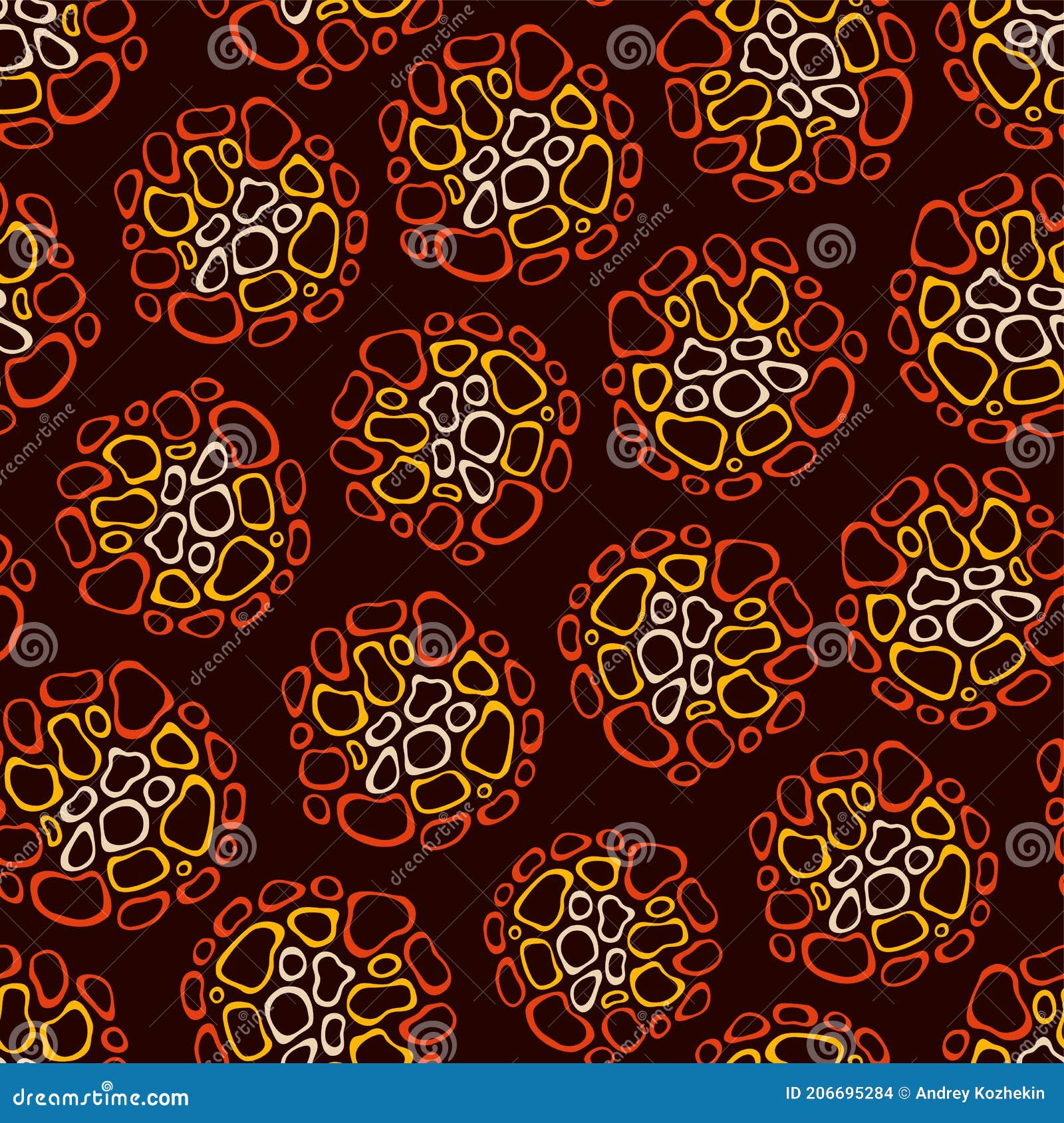 Abstract Organic Seamless Pattern with Spots, Smooth Rounded Jumble ...