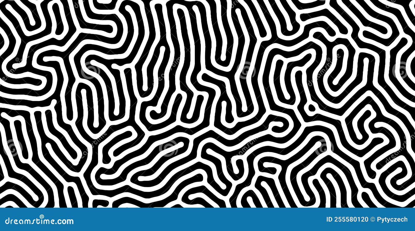 Abstract Organic Seamless Pattern in Black and White Stock Vector ...