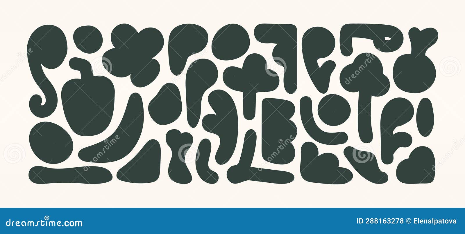 Big Set of Various Nature Abstract Shapes Stock Vector - Illustration ...