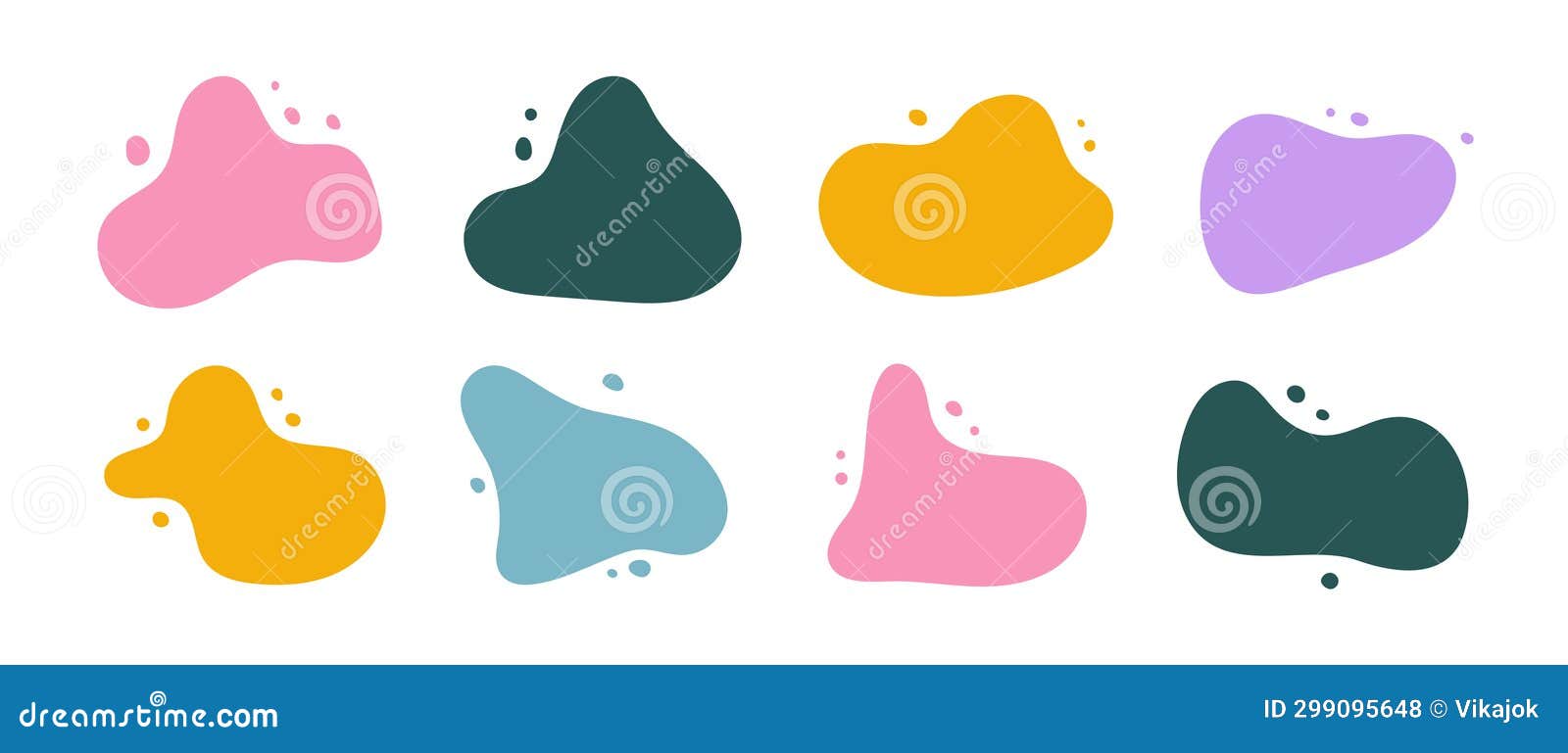 Abstract Organic Shapes Collection. Irregular Liquid Forms Set Stock ...