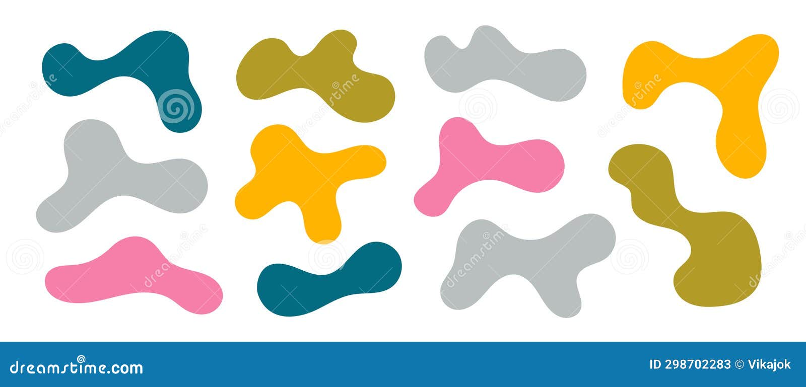 Abstract Organic Shapes Collection. Irregular Liquid Forms Set Stock ...